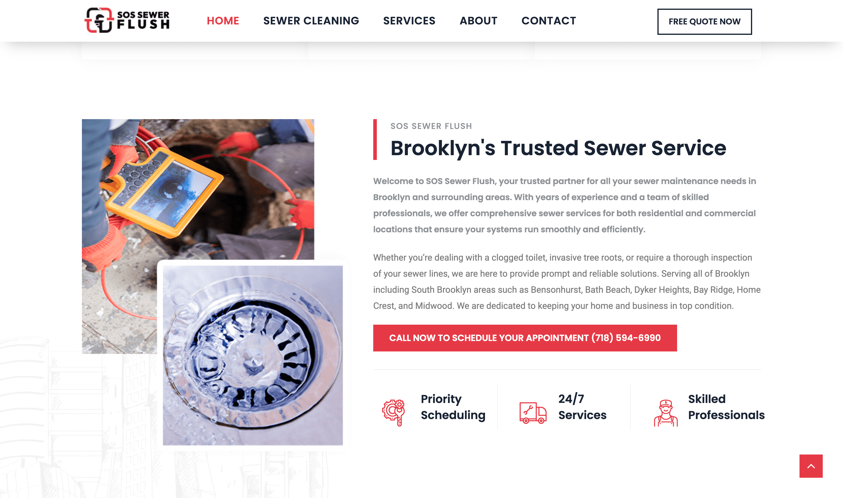 SOS Sewer Flush - Sewer/Plumbing Service Website - Plutus Media Agency